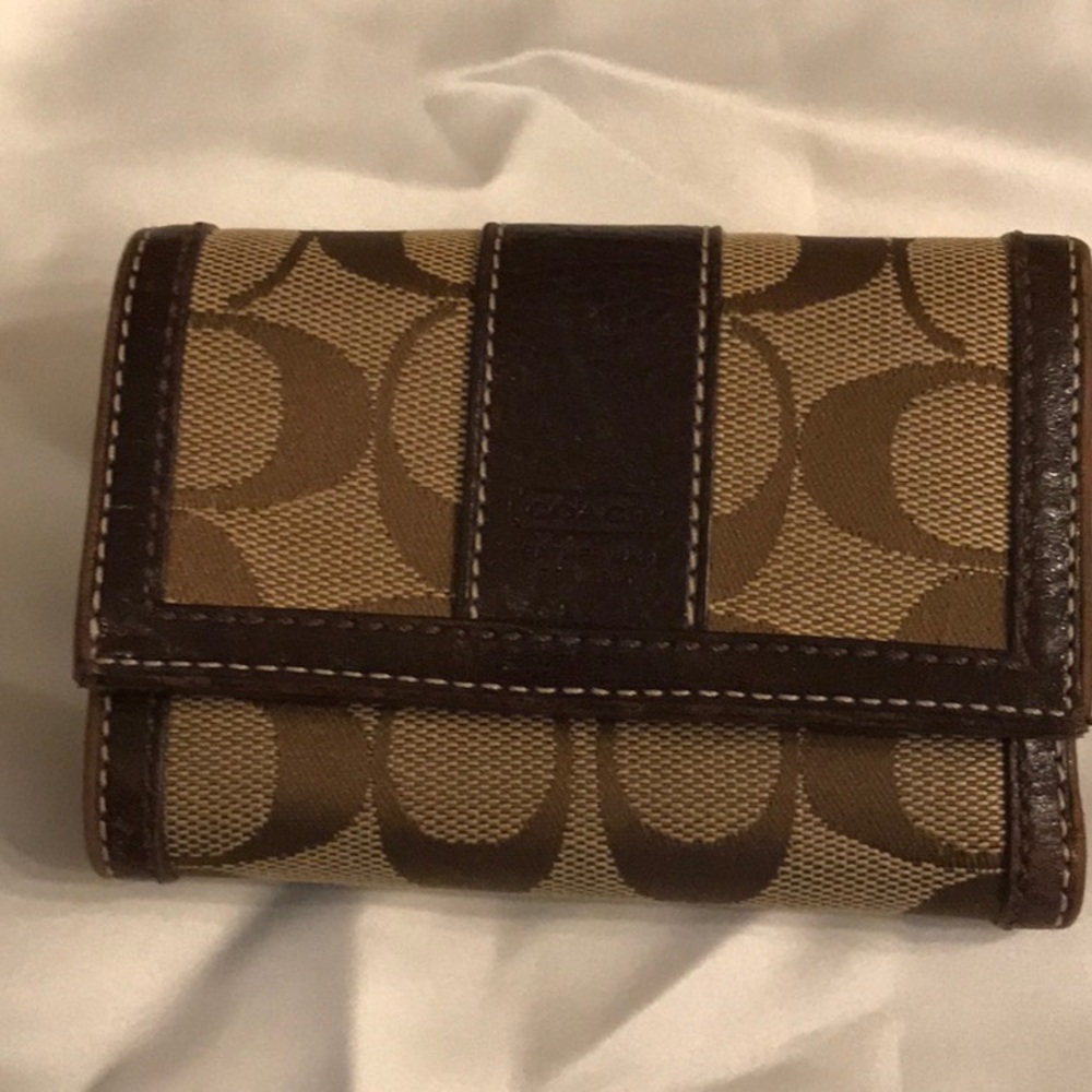 Coach Vintage Trifold Signature Logo Wallet - Gem